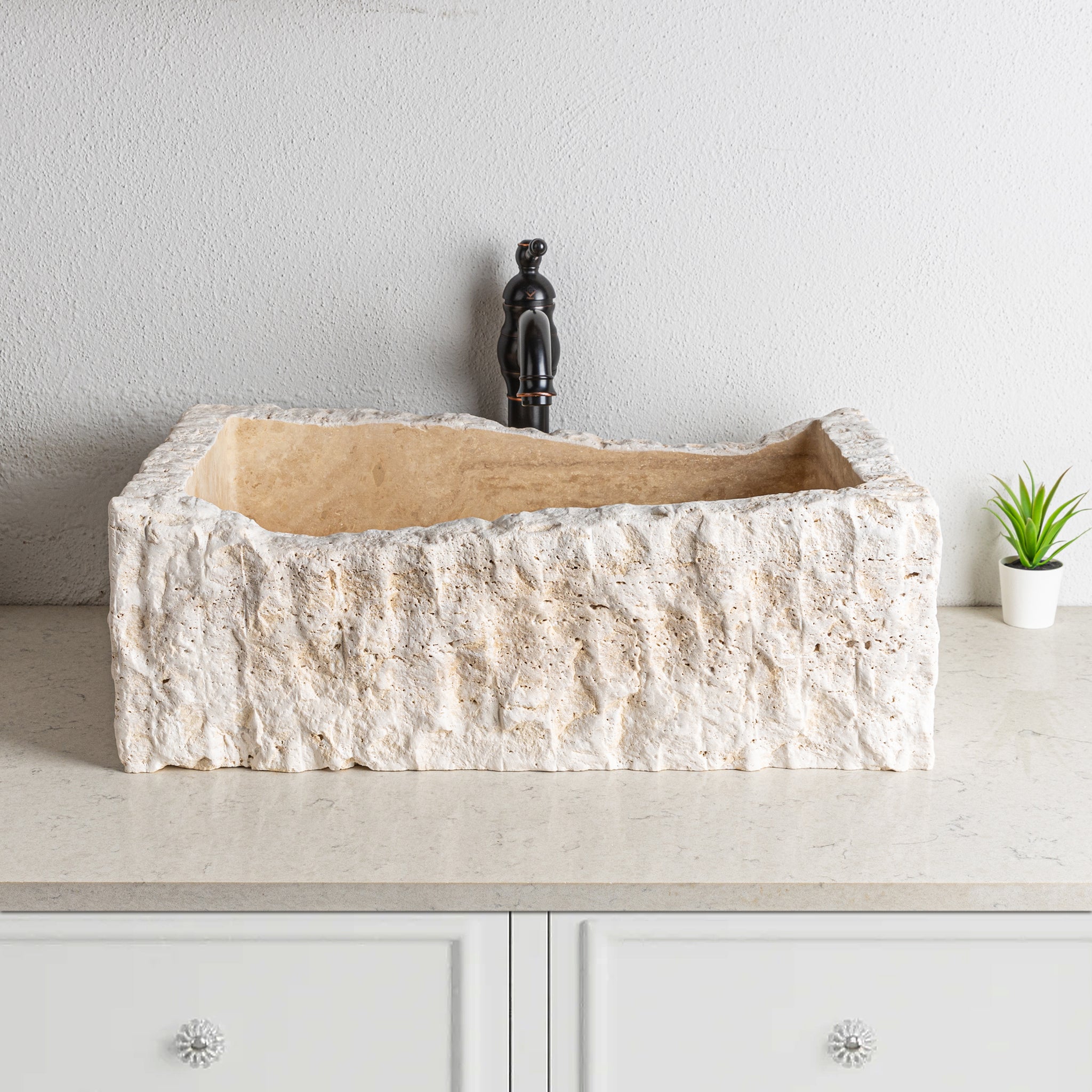 Rustic Bathroom Travertine Sink