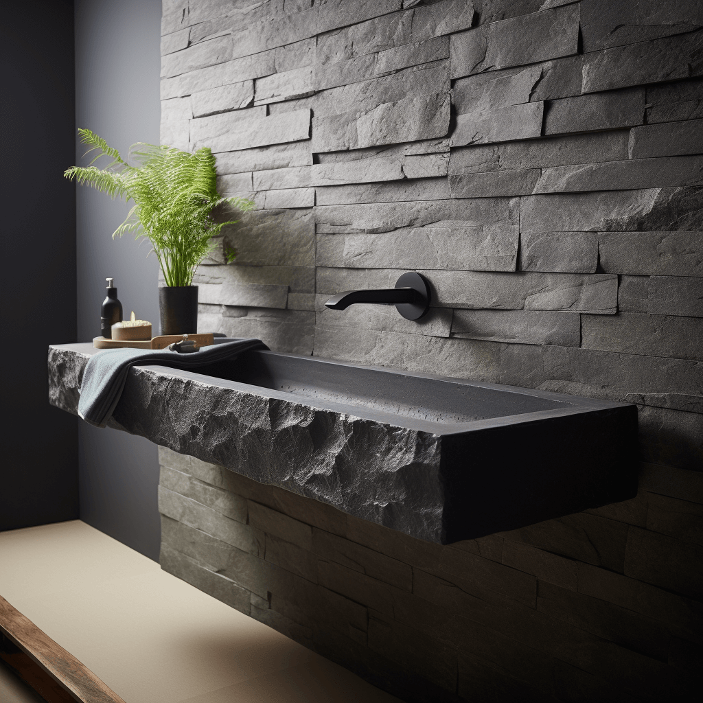 Stylish Basalt Wall-Mounted Sink for Modern Spaces