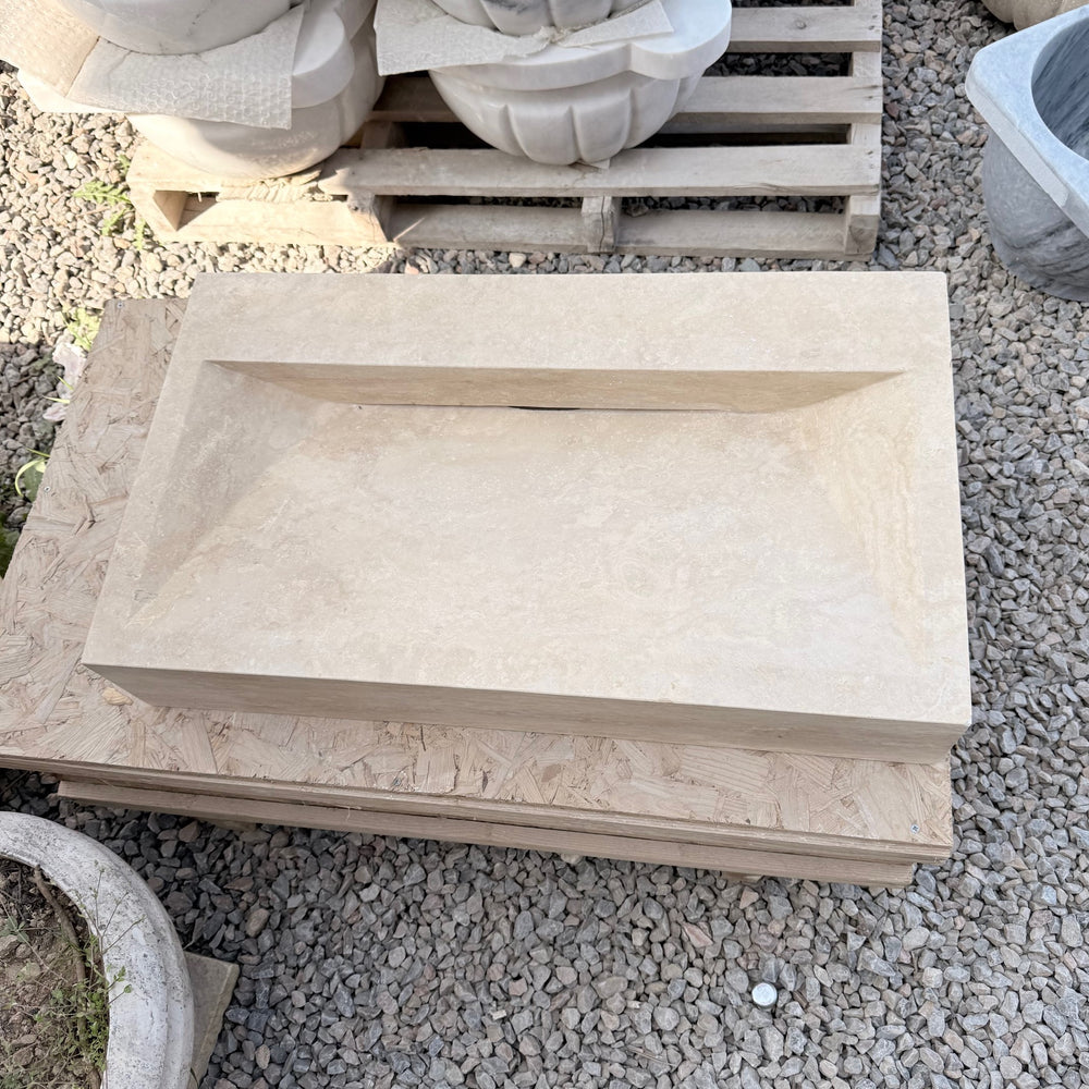 30" Sloped Travertine Sink