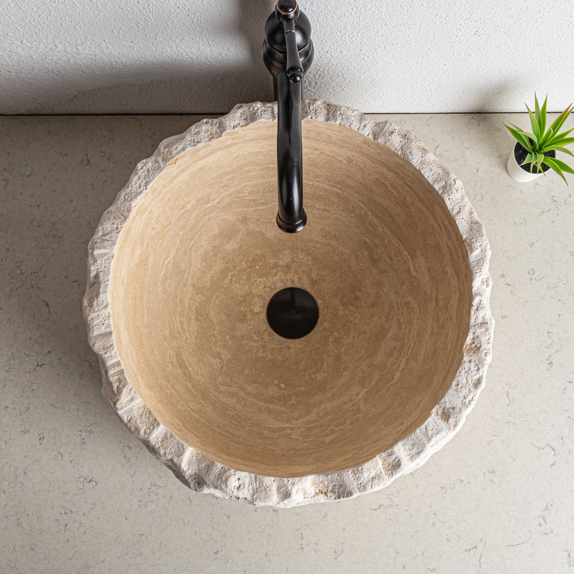Unique Natural Stone Travertine Sink for Elegant Bathrooms