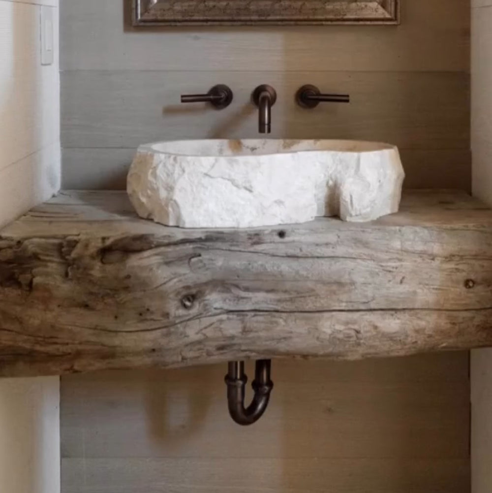 Stone Bathroom Sink Chiseled Travertine Vessel Bathroom Sink