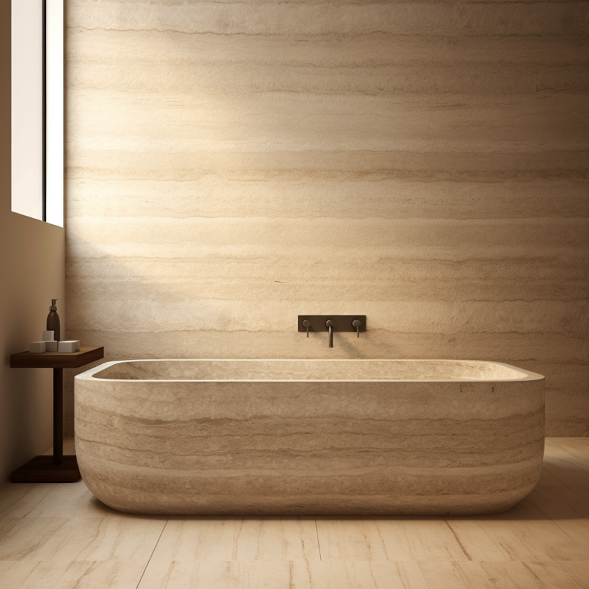 Custom Travertine Bathtub