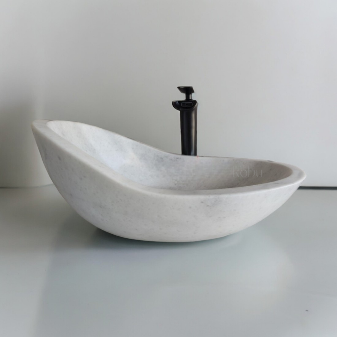 Rising Slope Natural Stone Sink- White Marble Sink