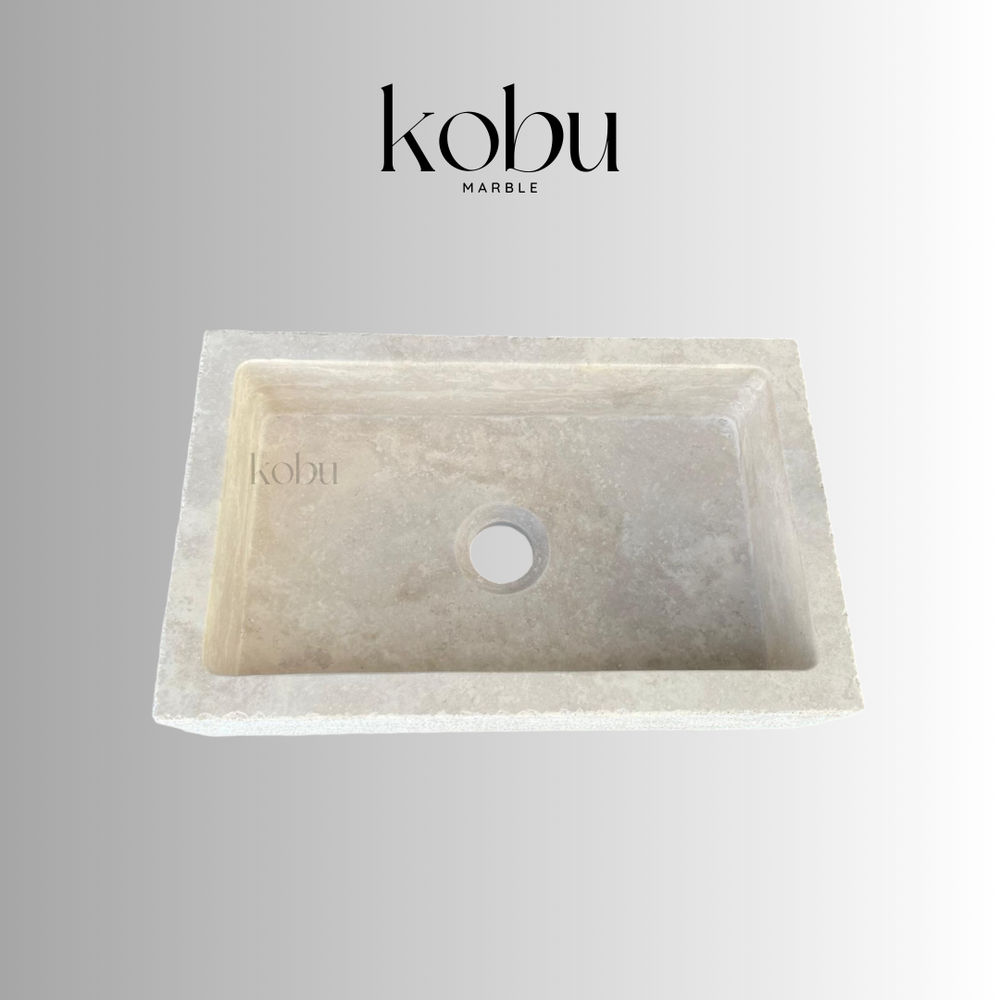 Luxurious Rectangular Rough Stone Sink for Elegant Spaces