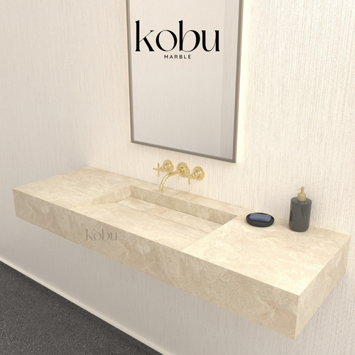 Sloped Travertine Bathroom Sink